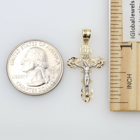 Jewelry | New 14k Gold 2 Tone Jesus Cross Crucifix Pendant | Poshmark
